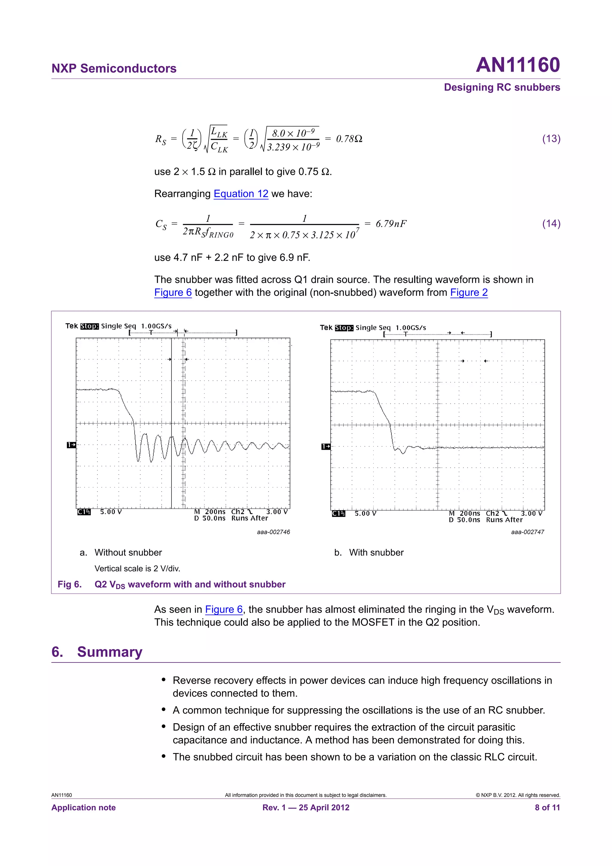 Snubber circuits mosfet | PDF