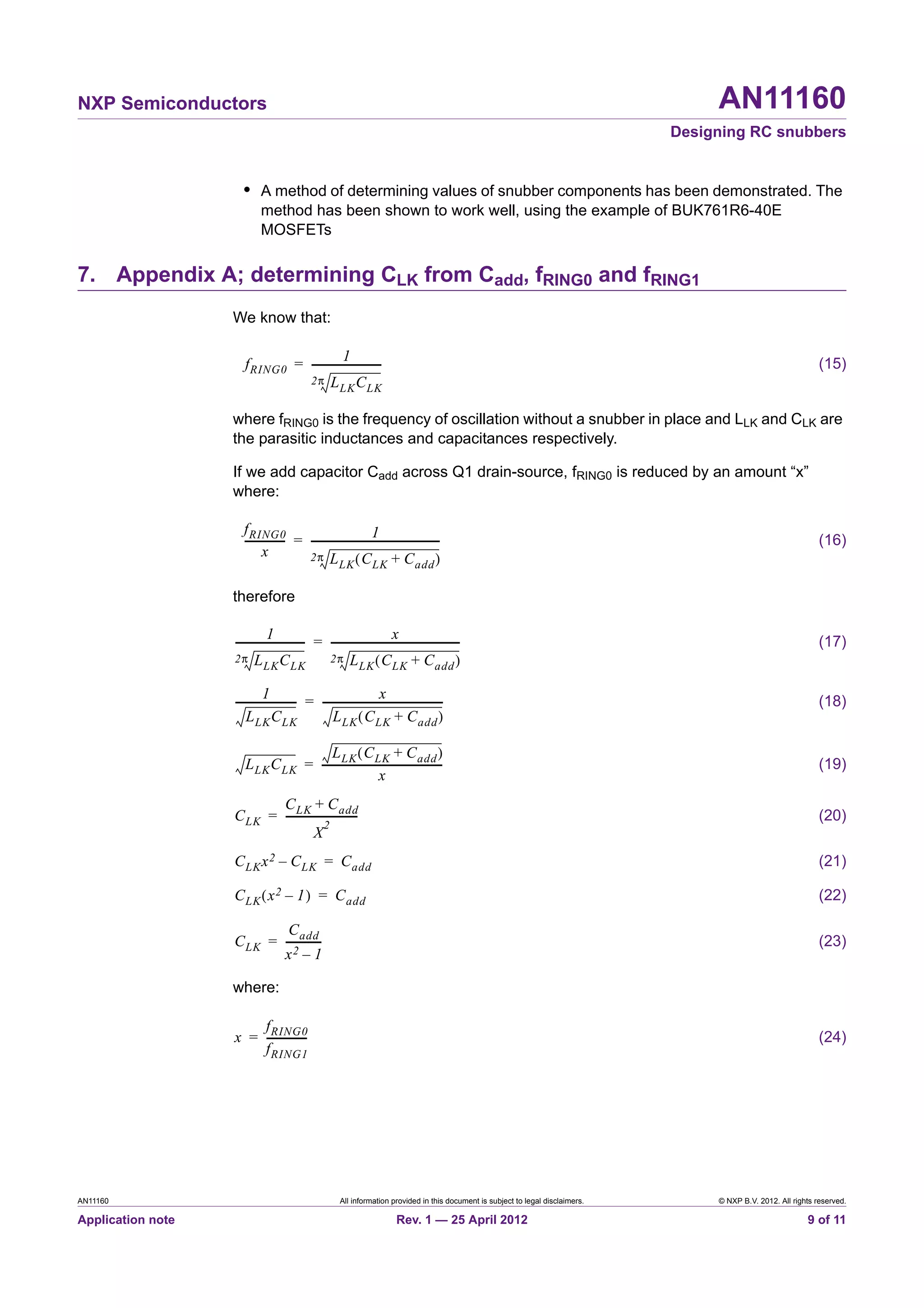 Snubber circuits mosfet | PDF