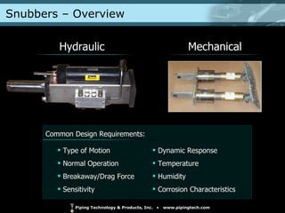 Shock Control, Restraint, and Support Devices | PPT