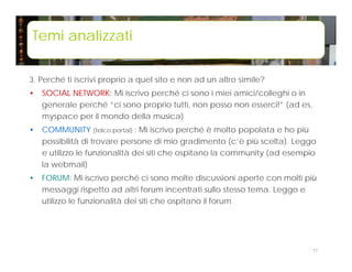 Differenze tra Social Network, Community e Forum | PPT