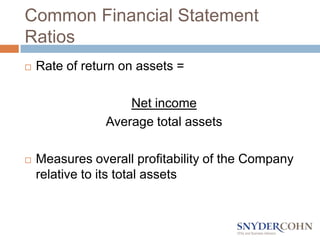 Snydercohn - Understanding Financial Statements | PPTX