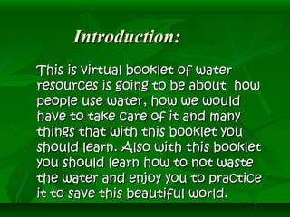 Water Resources ppt scinece project | PPT