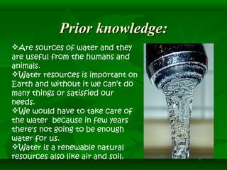 Water Resources ppt scinece project | PPT