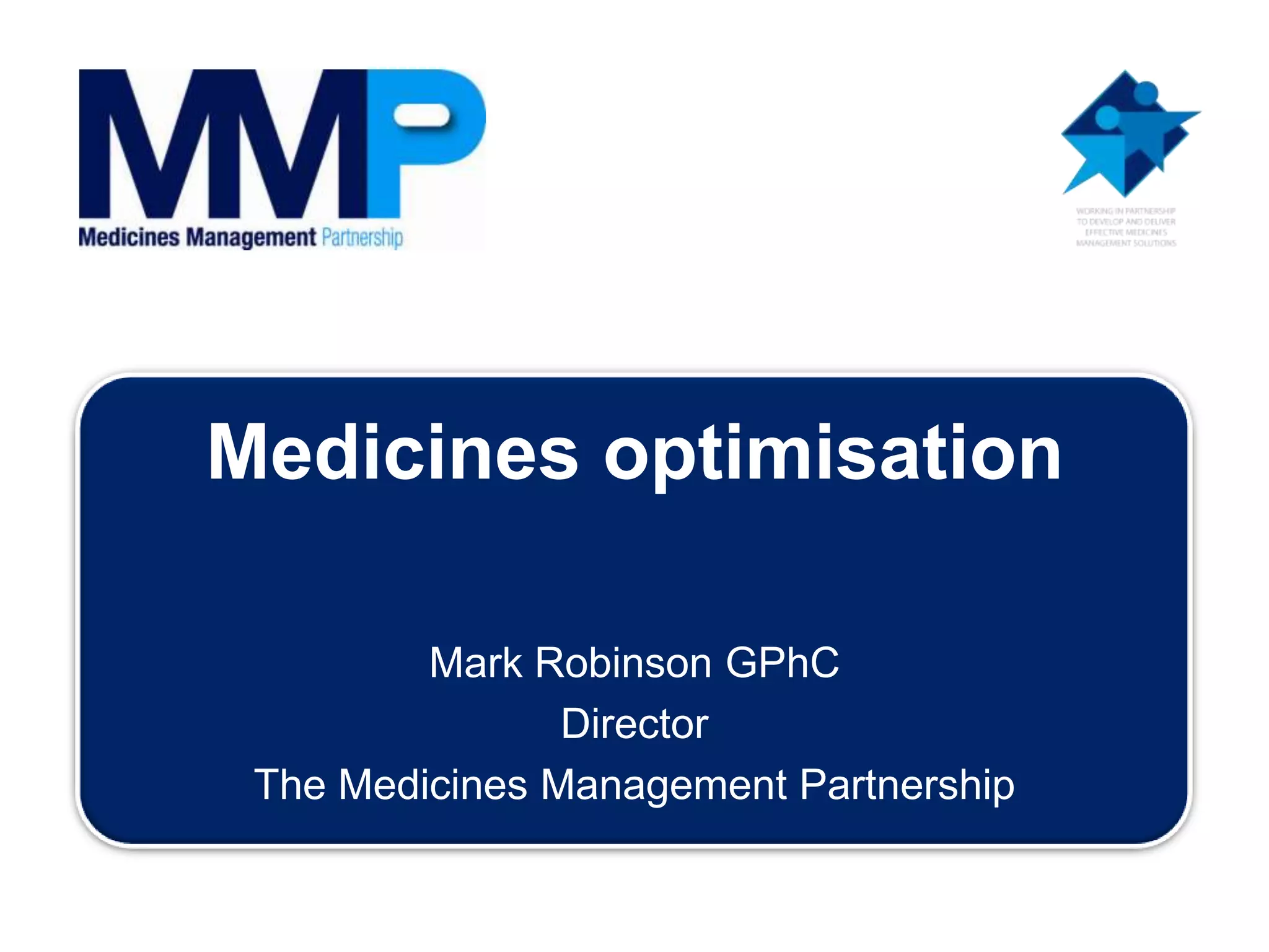 So what is medicines optimisation | PPT
