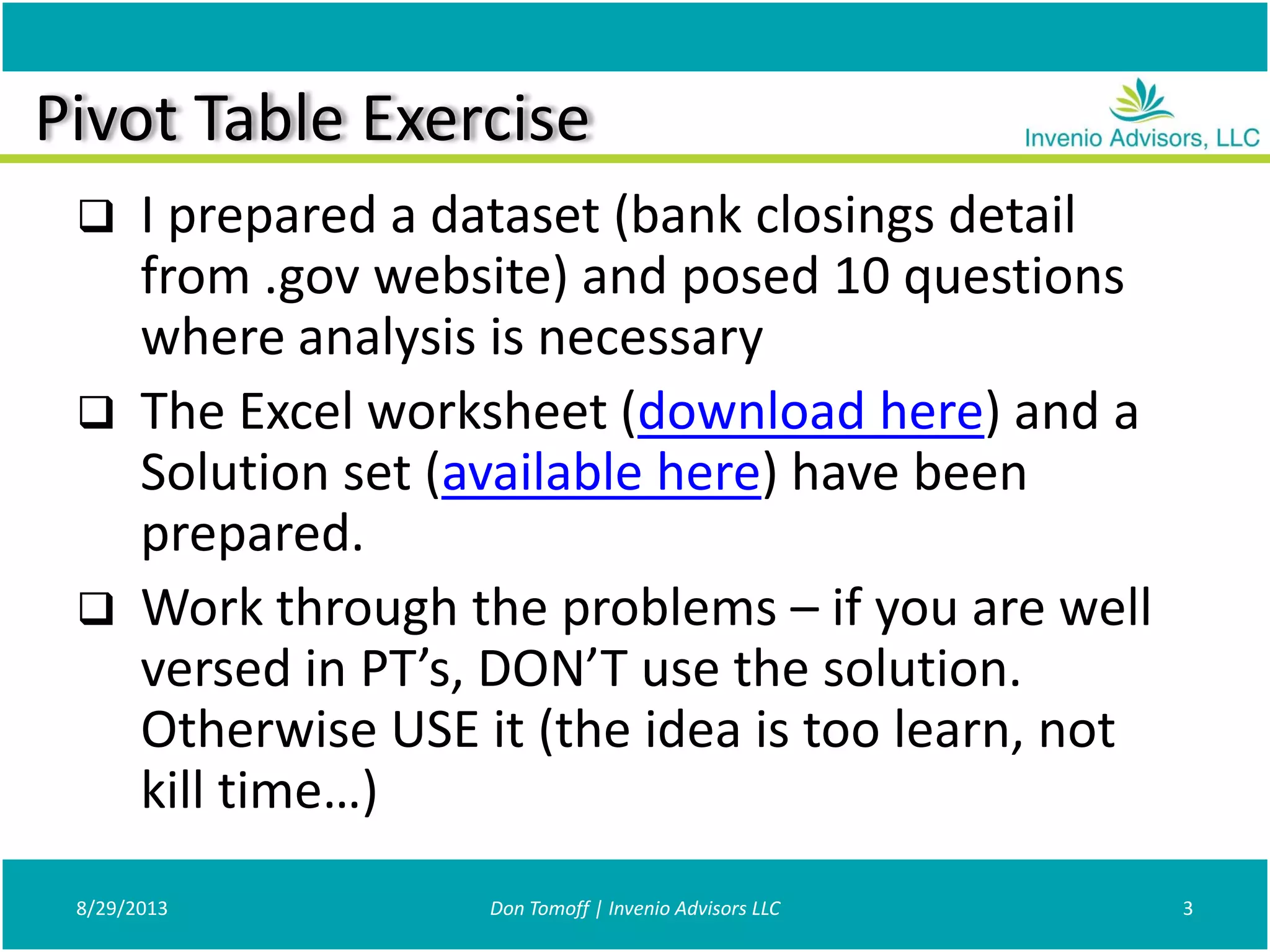 So You Know Excel Pivot Tables? | PPT