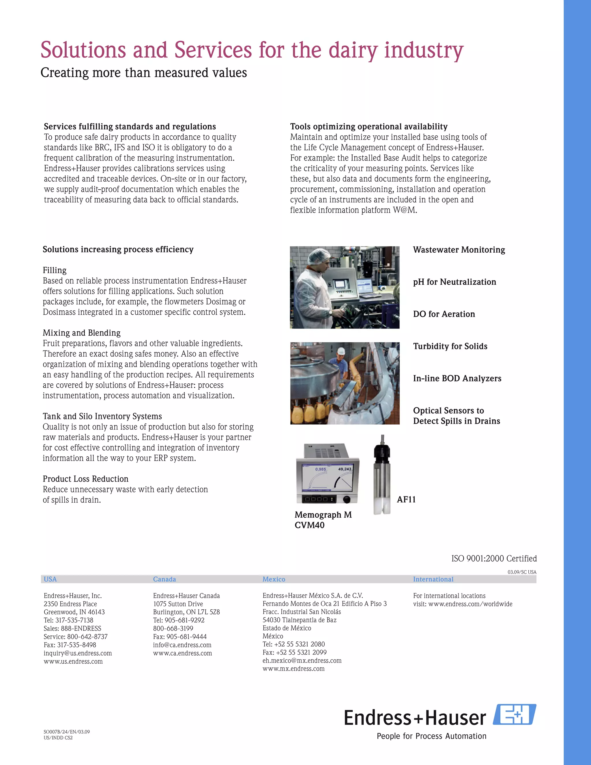 Instrumentation in Dairy industry | PDF