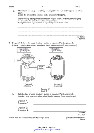 [spmsoalan]Soalan-K2-Biology-Tengah-Tahun-Kedah-2014 | PDF
