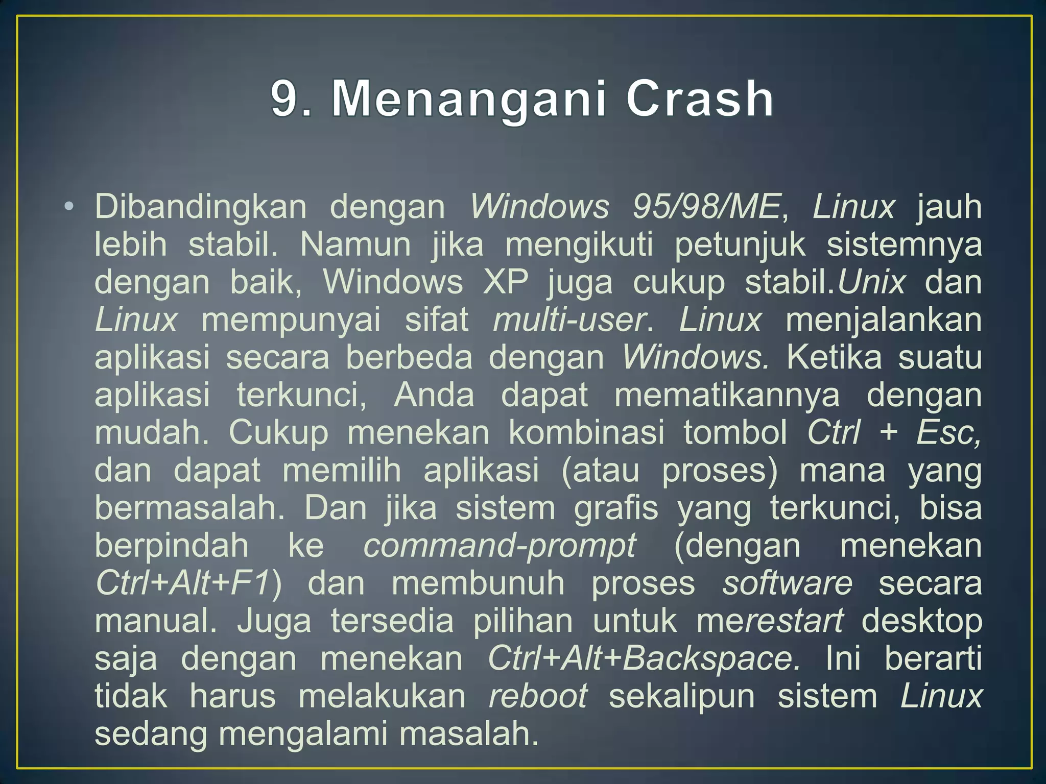 10 Perbandingan Windows dan Linux | PPTX