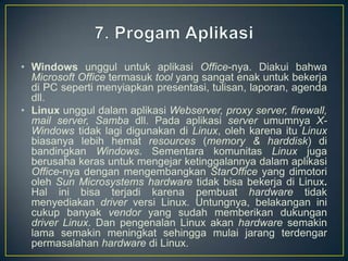 10 Perbandingan Windows dan Linux | PPTX