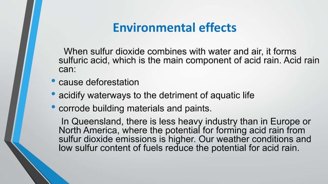 Sulphur dioxide Causes | PPTX | Lung and Respiratory Health | Diseases ...