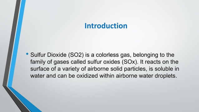 Sulphur dioxide Causes | PPTX | Lung and Respiratory Health | Diseases ...