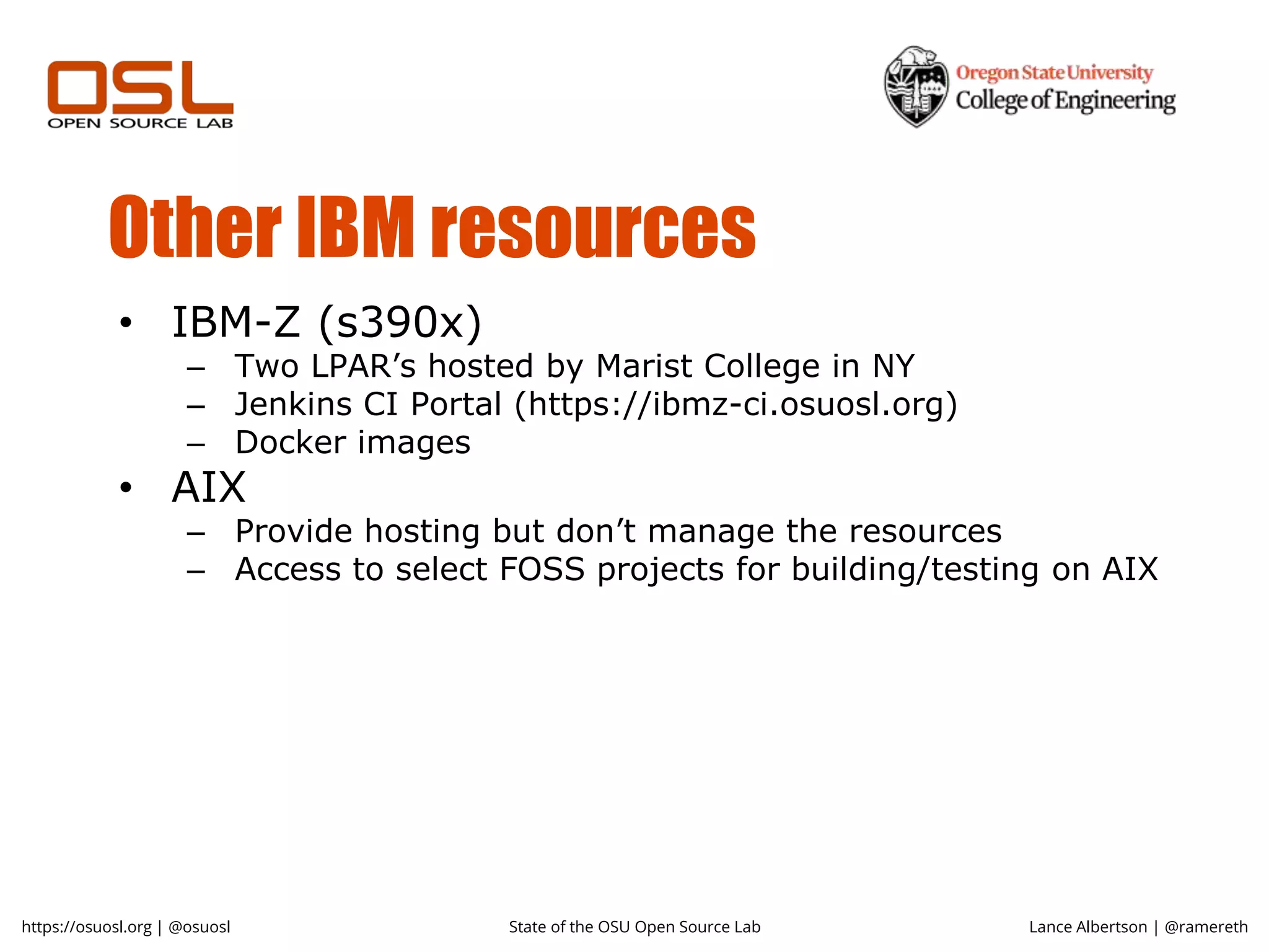 State of the OSU Open Source Lab | PPT