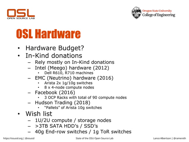 State of the OSU Open Source Lab | PPT