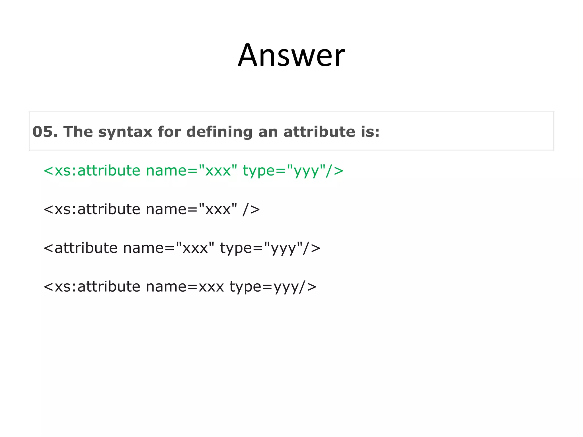 Service Oriented Architecture Unit 1 Xml Schema Ppt