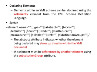 Service Oriented Architecture-Unit-1-XML Schema | PPTX