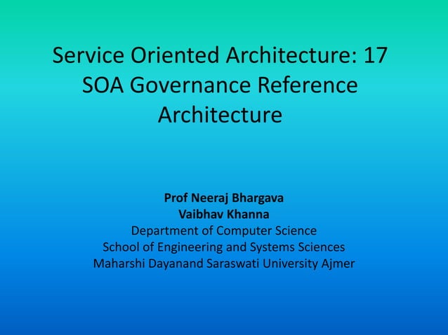 Soa 17 soa governance reference architecture