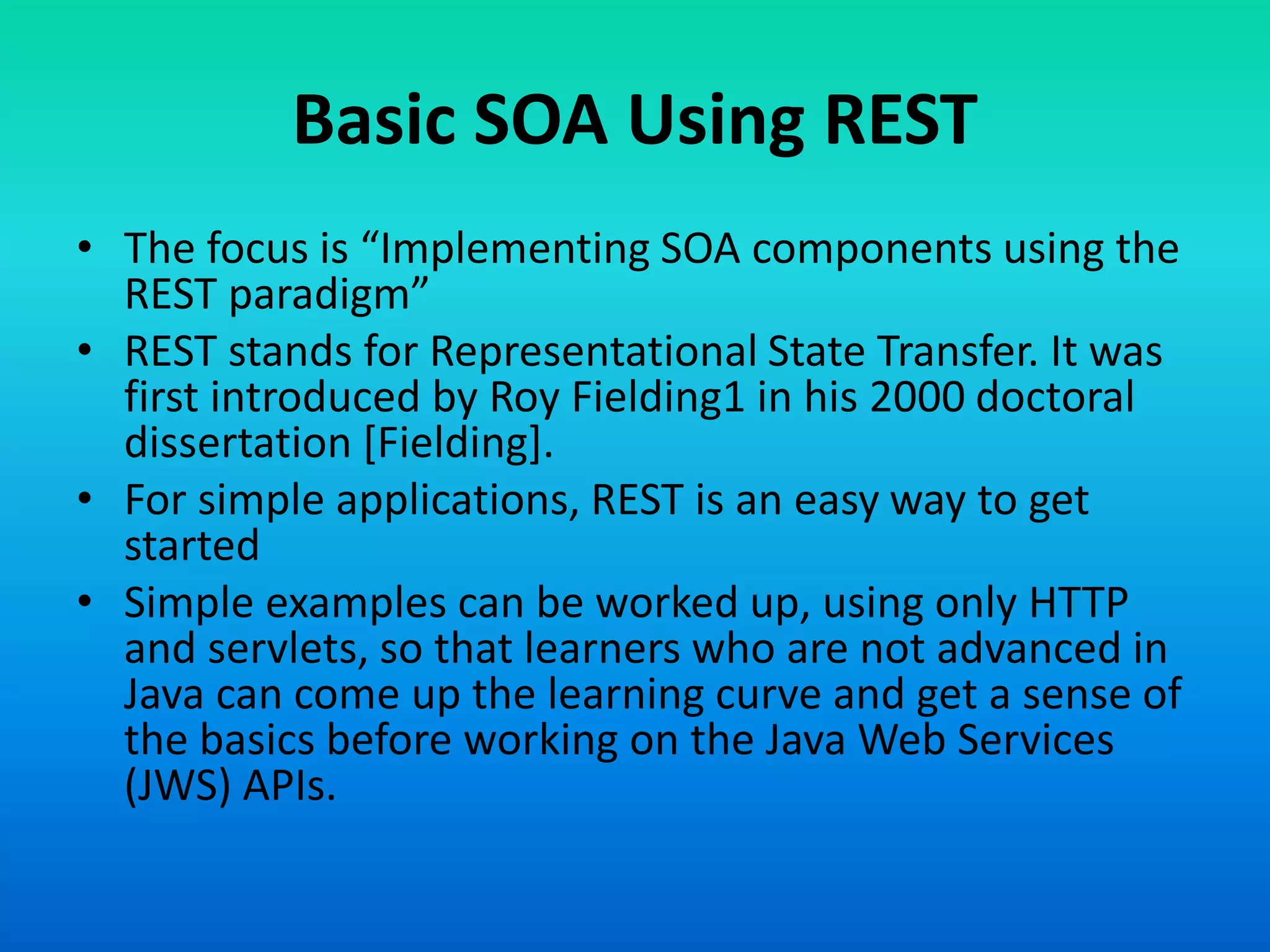 Soa 27 Rest And Restful Services Ppt 