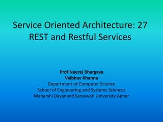 Soa 27 rest and restful services | PPT