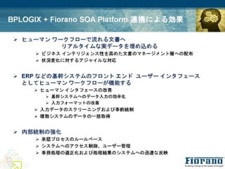 ヒューマンワークフローとSOA 基盤の連携 (BPLOGIX + Fiorano SOA Platform) | PPTX