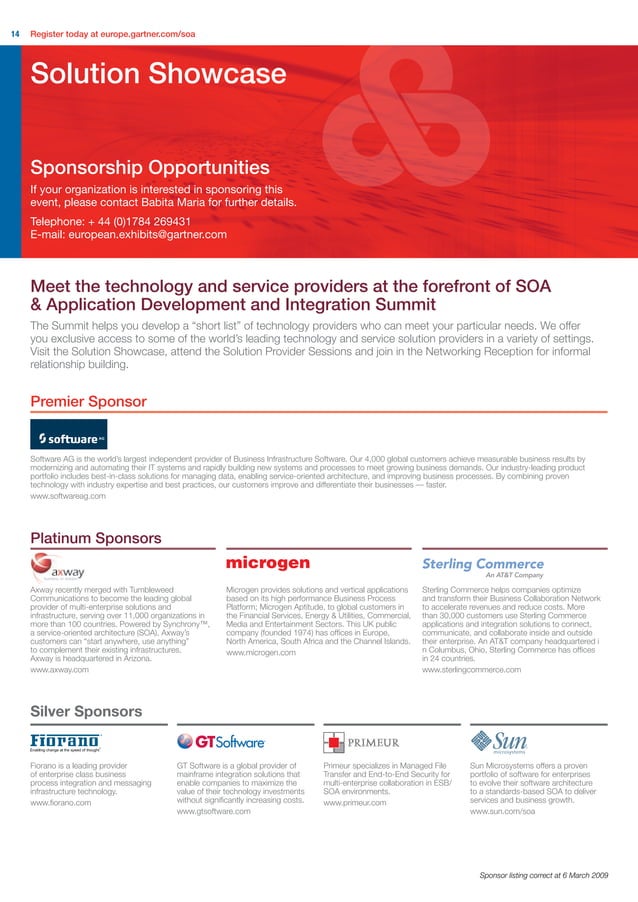 Soa & Application Development Summit | PDF | Information Services Industry | Industries