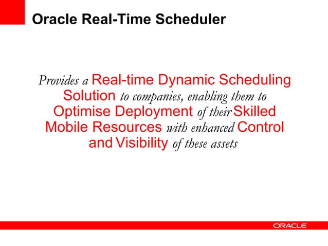 Oracle Real-Time Resource Scheduling | PPT