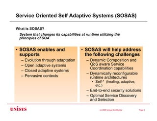 Unisys Service Oriented Self Adaptive Systems | PPT