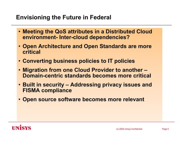 Unisys Service Oriented Self Adaptive Systems | PPT