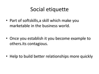 Soaial and multicultural etiquette | PPTX