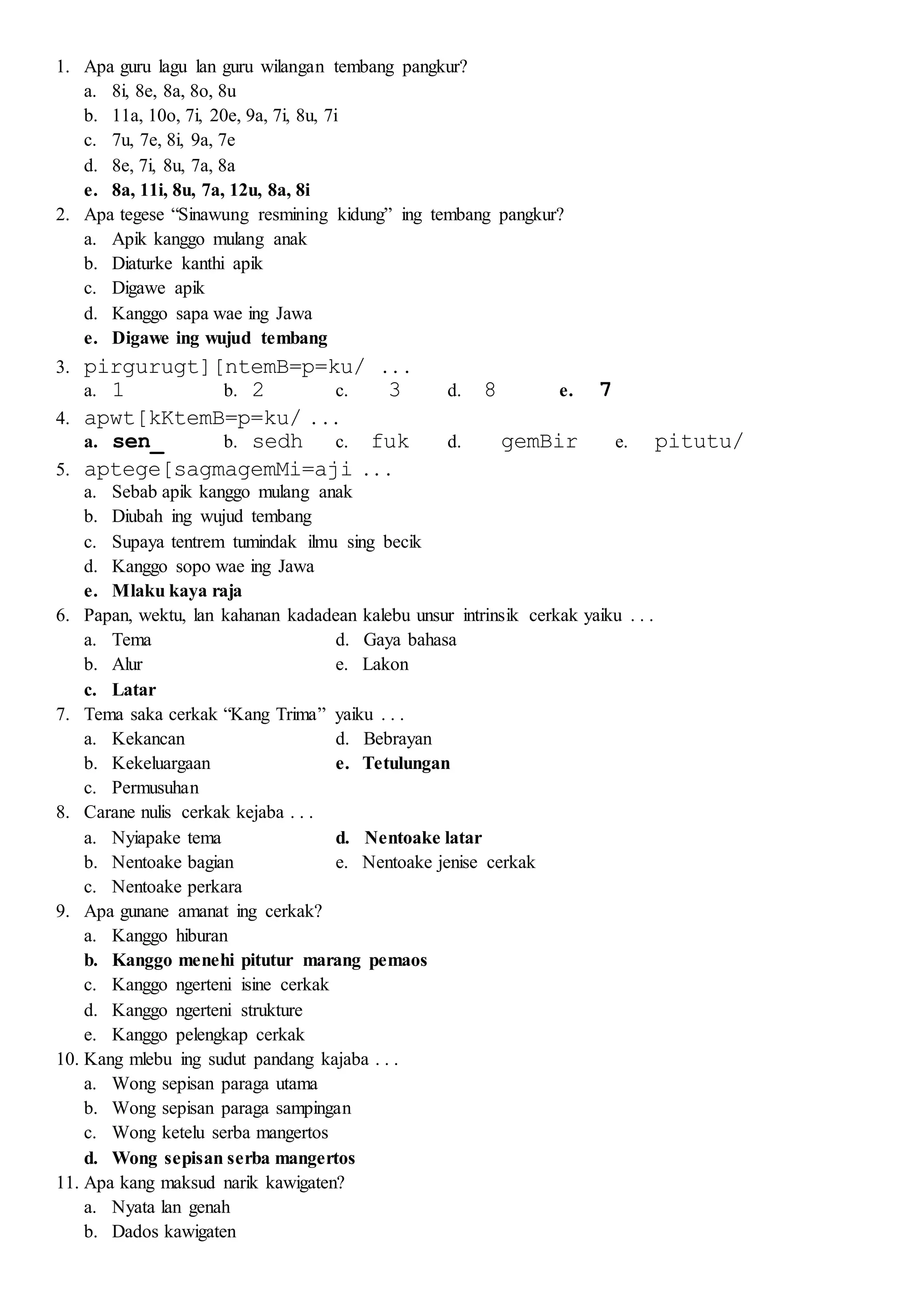 Soal Bahasa Jawa | PDF