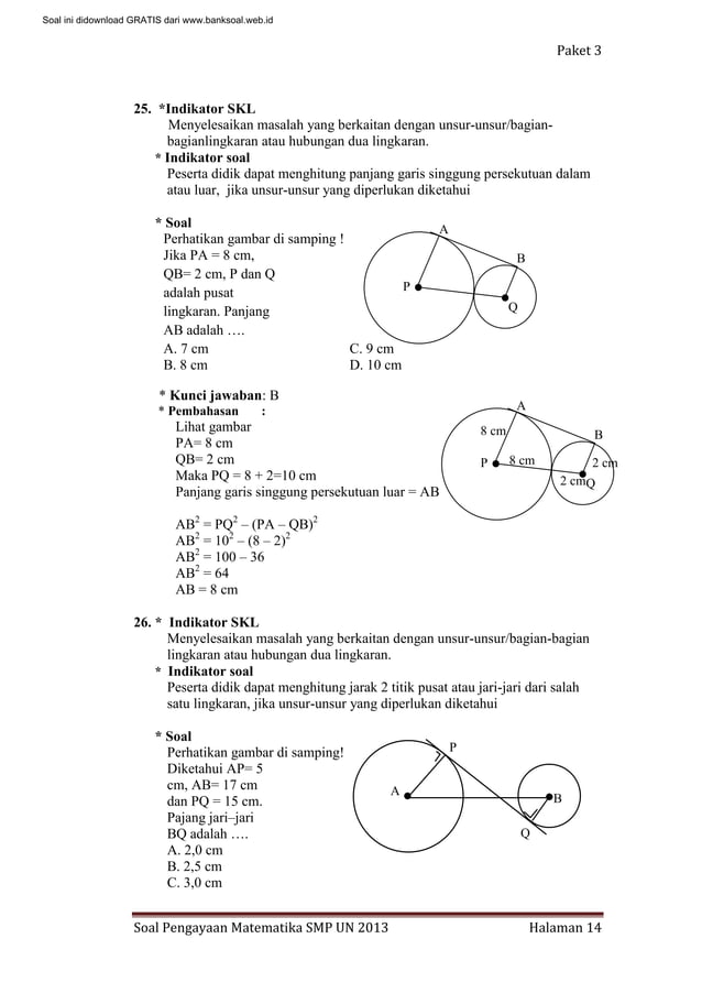 Soal dan pembahasan ujian nasional matematika Smp | PDF