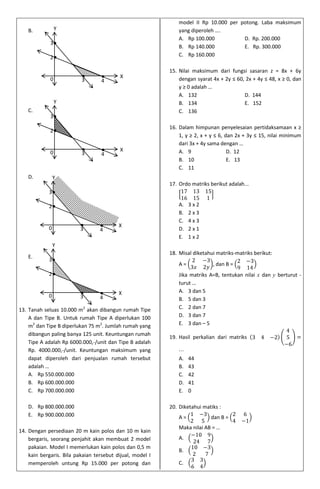 Soal ujian sekolah matematika xii ipa semester ganjil | DOCX