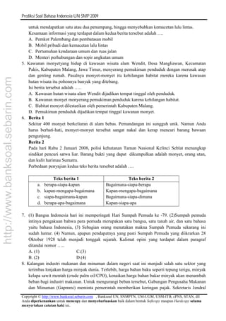 Soal bahasa-indonesia-un-smp2009 | PDF
