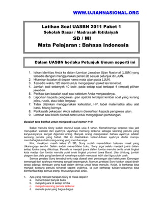 Soal bhs-ind-2012 | PDF