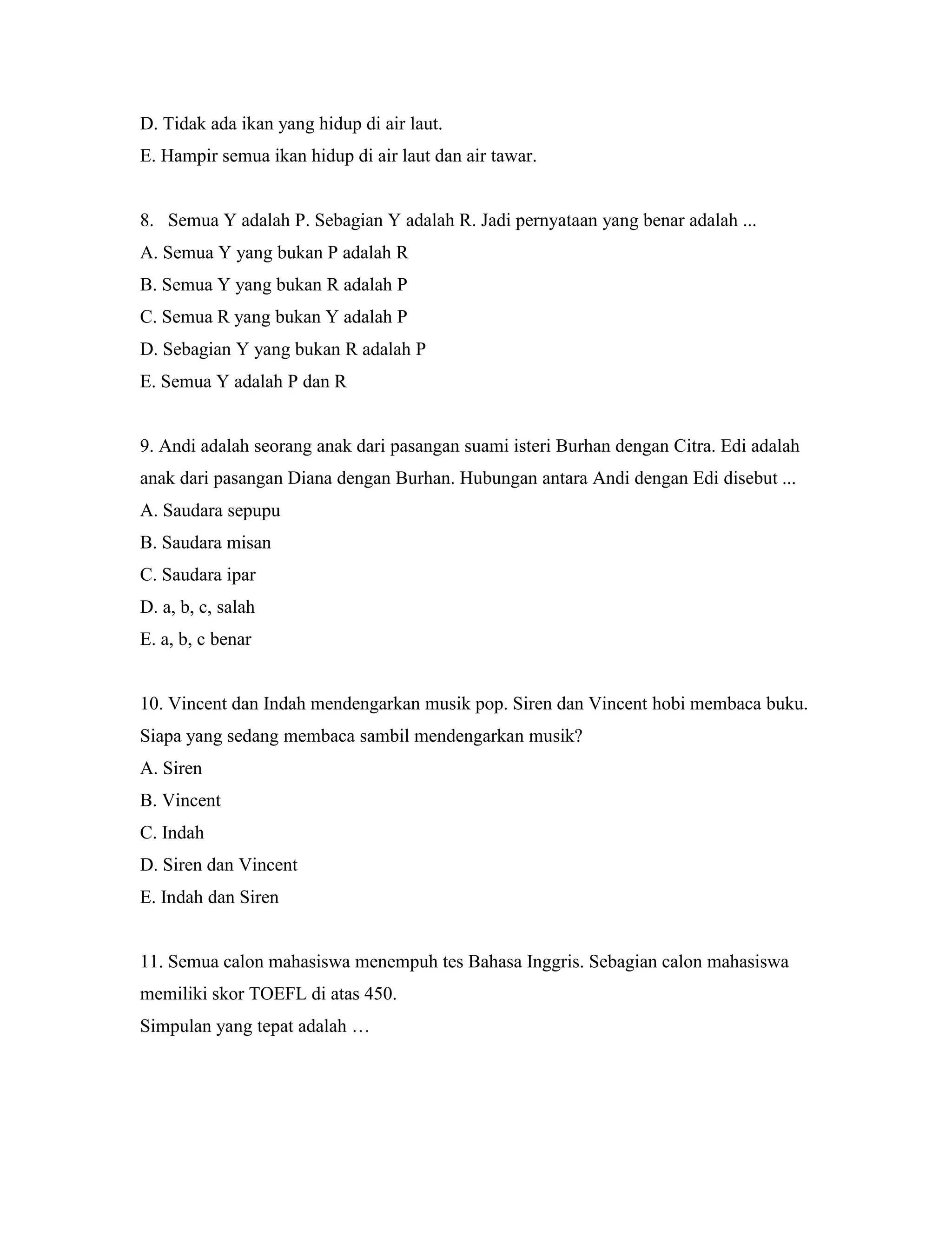 Soal cpns TIU 1 | PDF