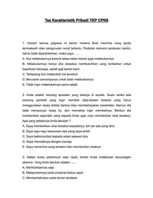 Soal cpns-pdf-tkp | PDF