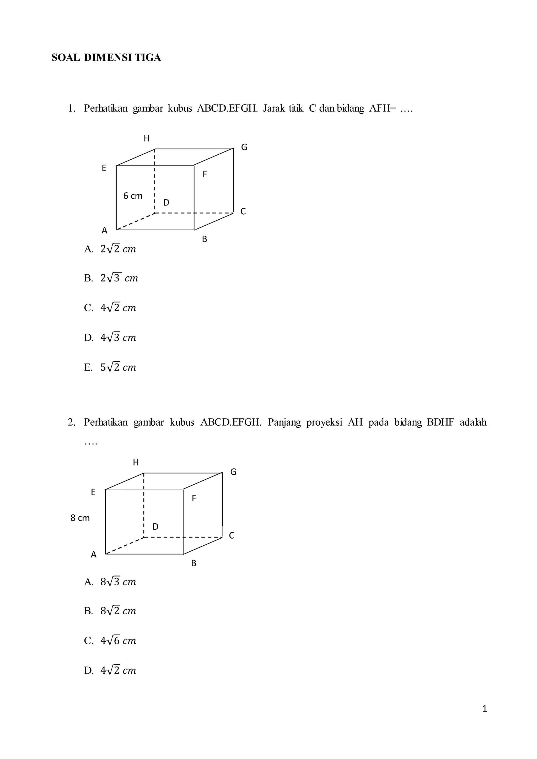 Soal dimensi tiga-kelas_x | PDF