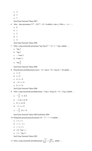 Soal eksponen-logaritma | DOC