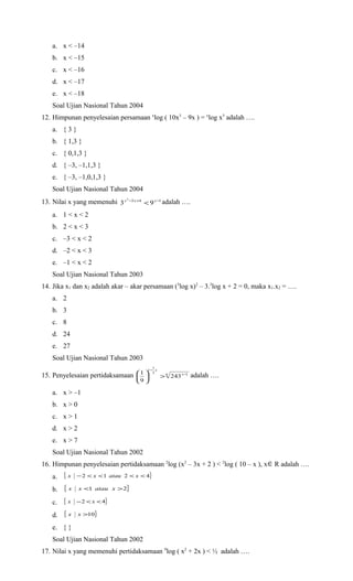 Soal eksponen-logaritma | DOC