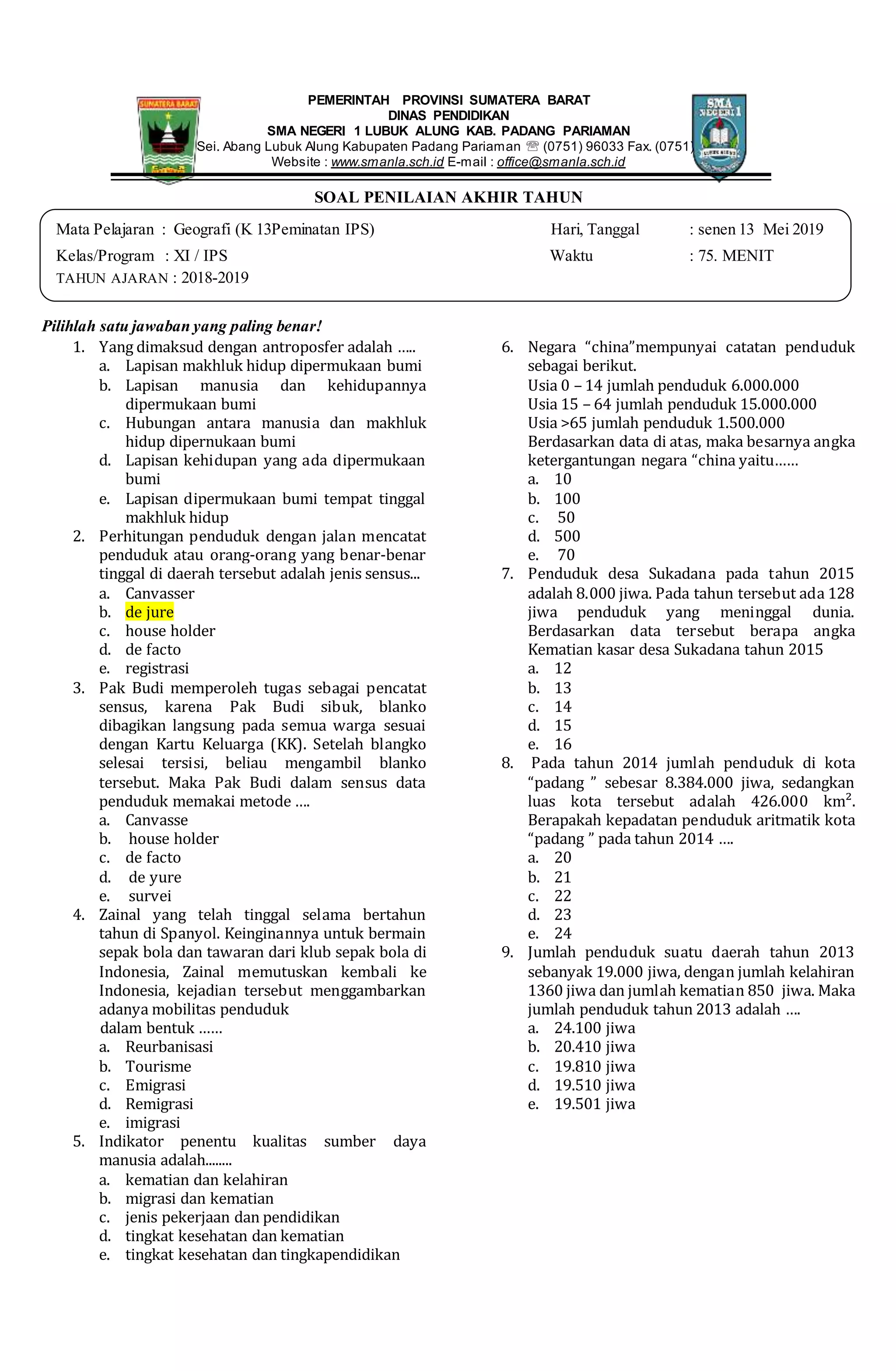 Soal-geografi-xi-peminatan | DOCX