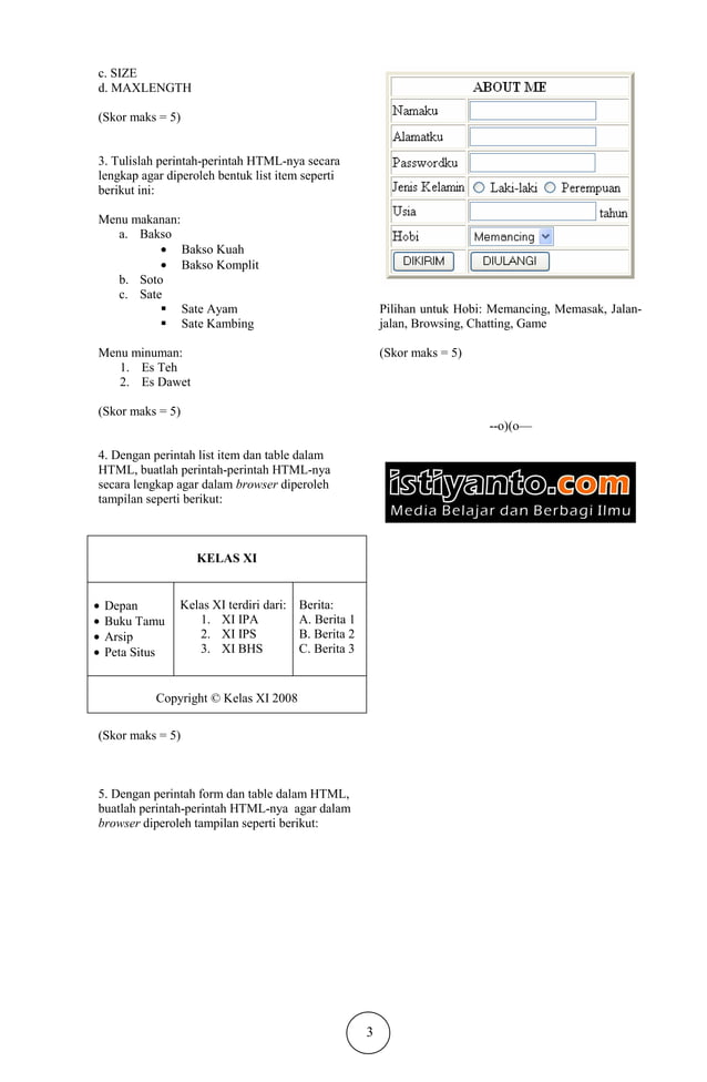 Soal html KOde | PDF