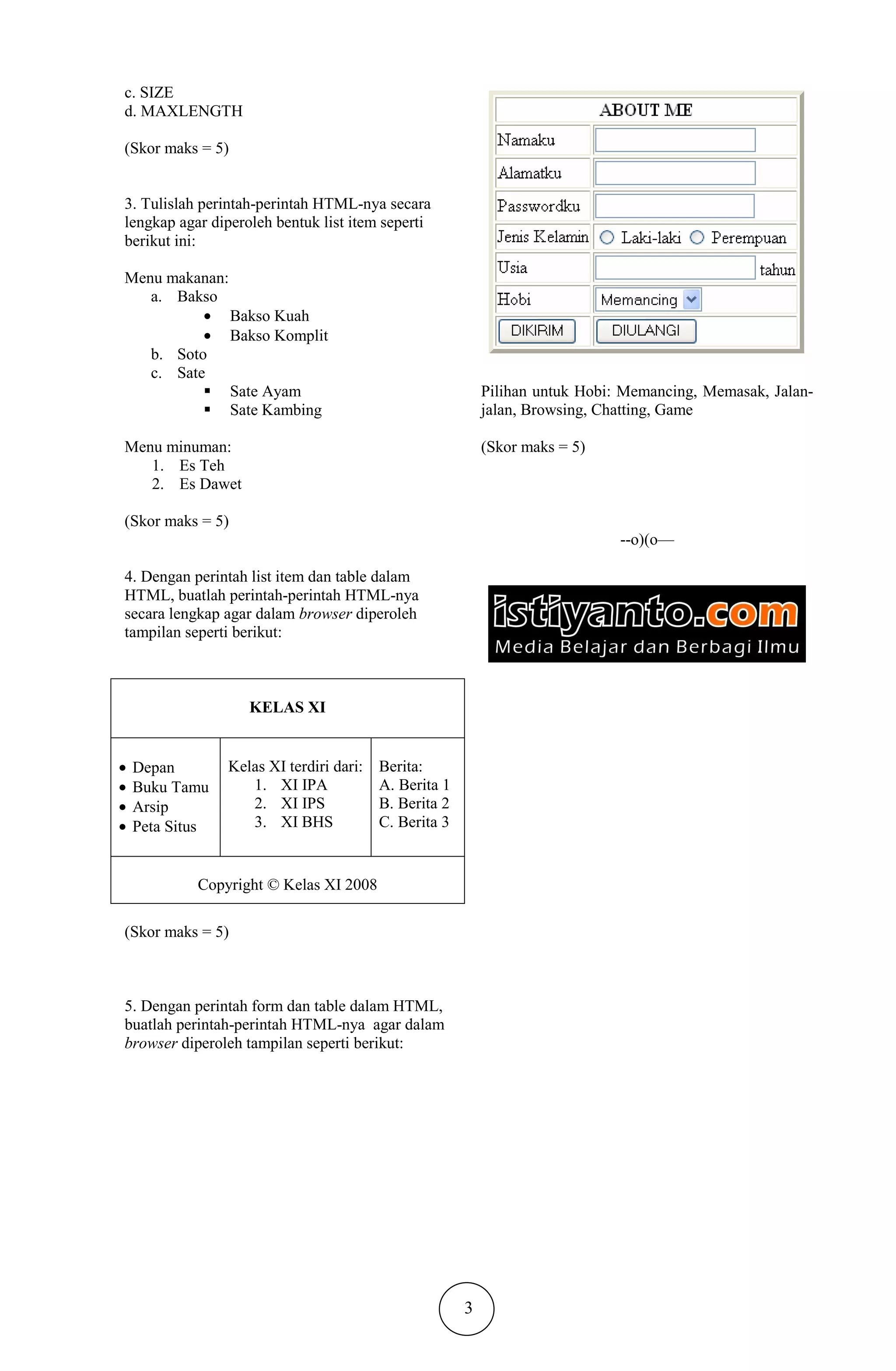 sOAL Soal html | PDF