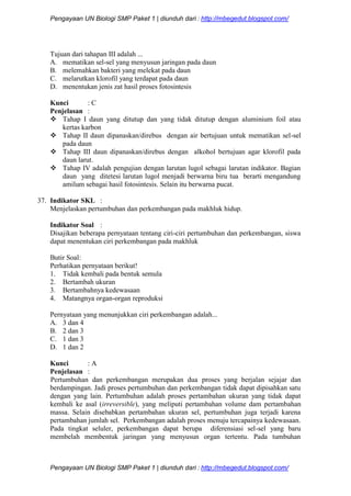 Soal ipa-biologi-smp-paket-1 | PDF