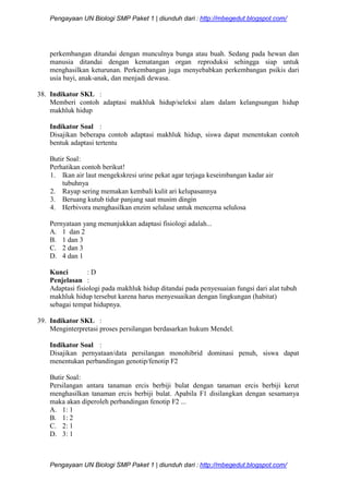 Soal ipa-biologi-smp-paket-1 | PDF