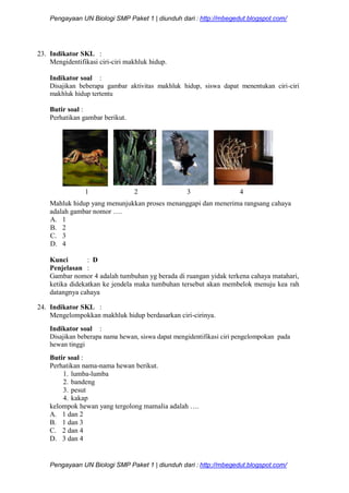 Soal ipa-biologi-smp-paket-1 | PDF