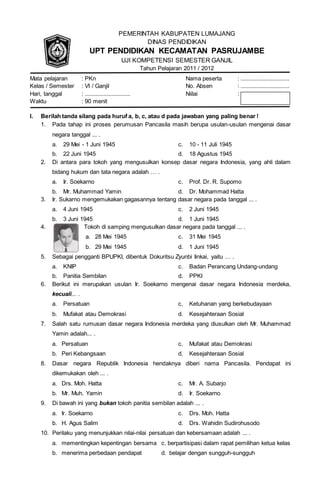 Soal kelas-6 | PDF