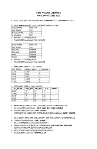 Soal latihan-access-21 | DOC