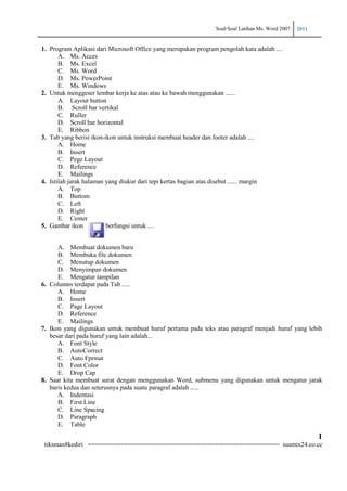 Soal latihan-ms-word | PDF