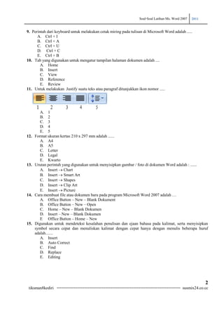 Soal latihan-ms-word | PDF