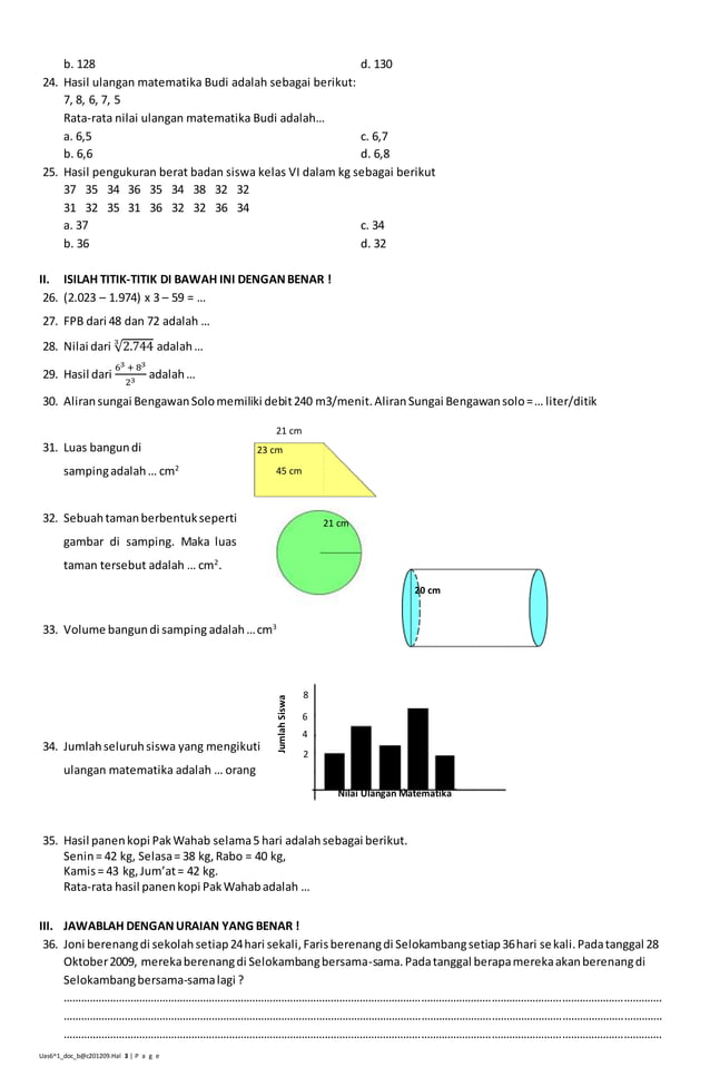 Soal matematika-6-12007 | DOCX