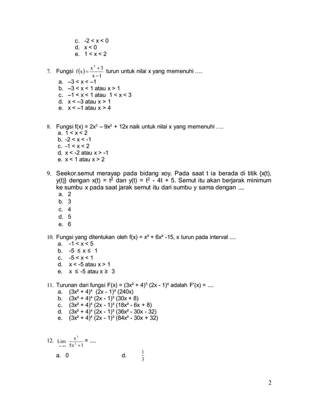 Soal matematika-kelas-xi-sma-persiapan-ujian-akhir-semester-2 | DOCX